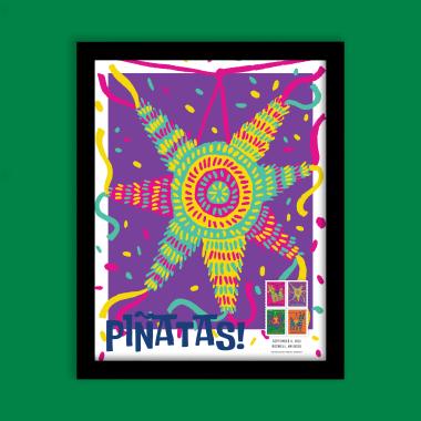 Piñatas! Framed Stamps — 7-point Star with Purple Background — Stamps ...