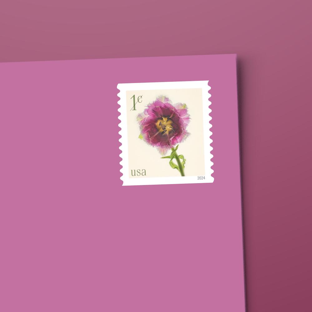 1¢ Fringed Tulip Strip of 500 (Coil of 10,000) — Stamps Forever