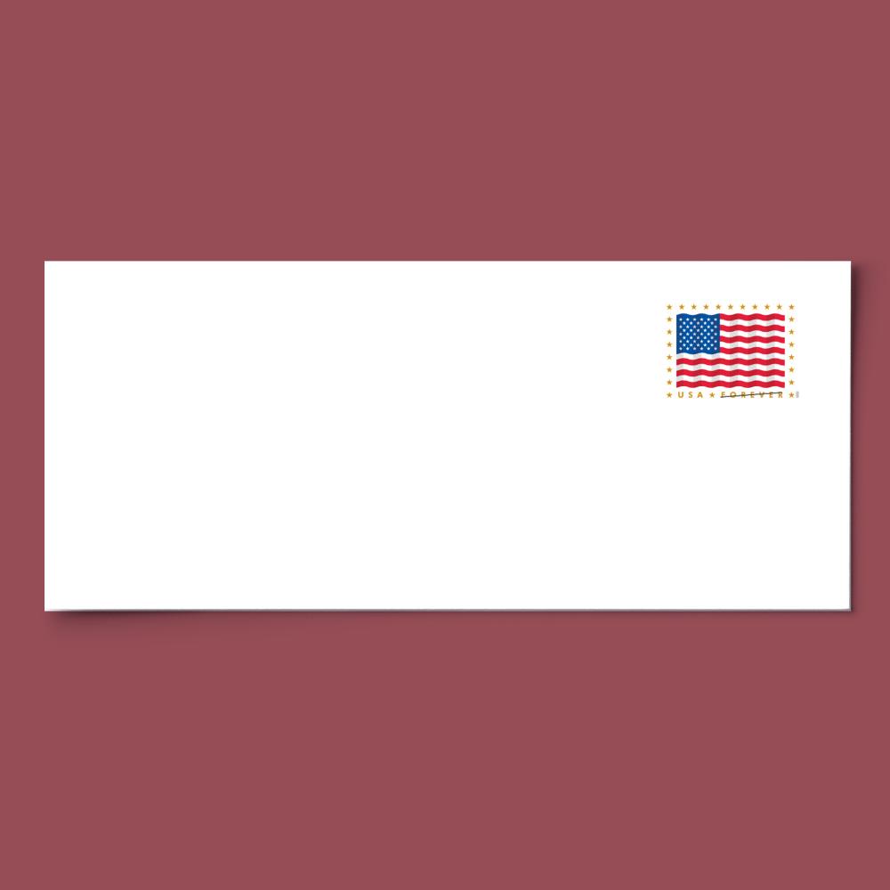 U.S. Flag Stamped Envelope #10 Regular Stamped Envelopes (Box of 500 ...