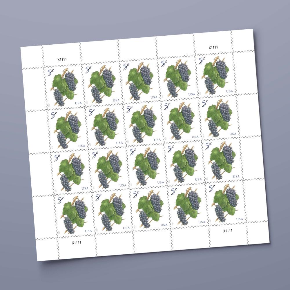 Grapes Pane of 20 — Stamps Forever