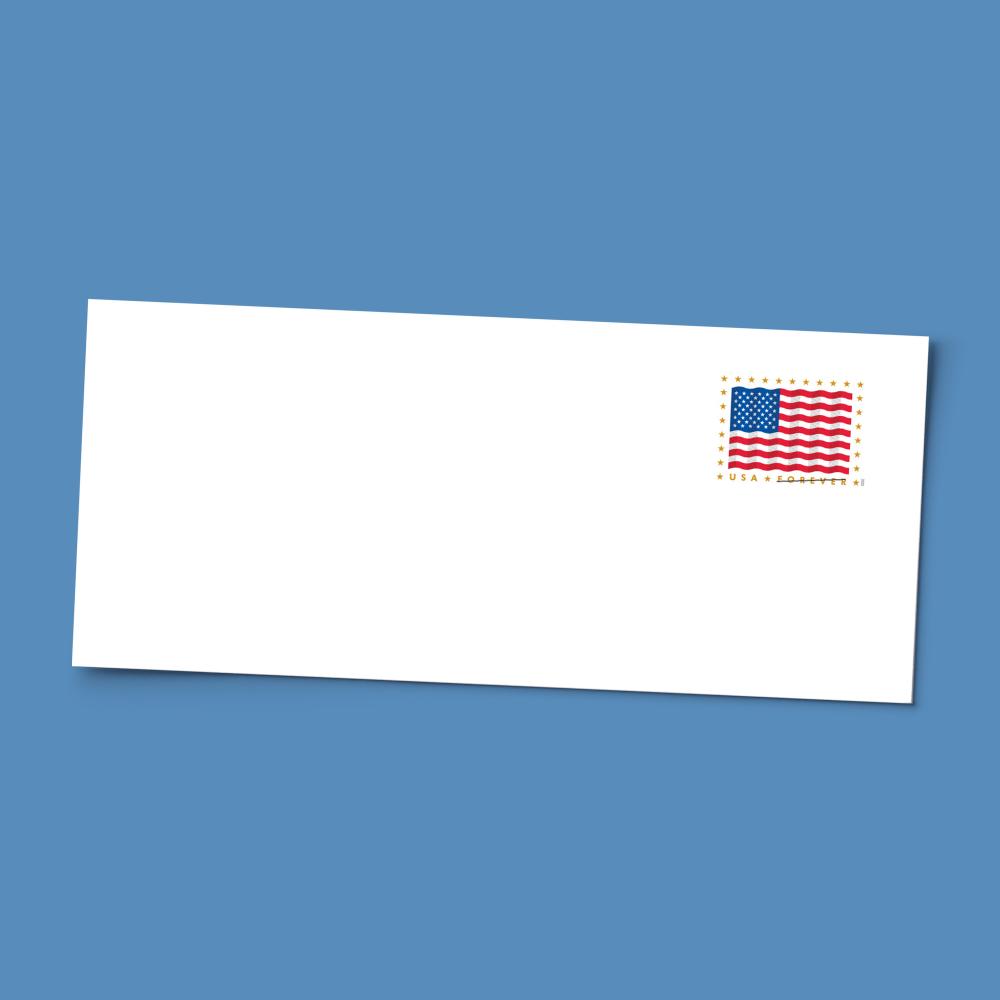 U.S. Flag Stamped Envelope #9 Regular Stamped Security Envelopes (Box ...