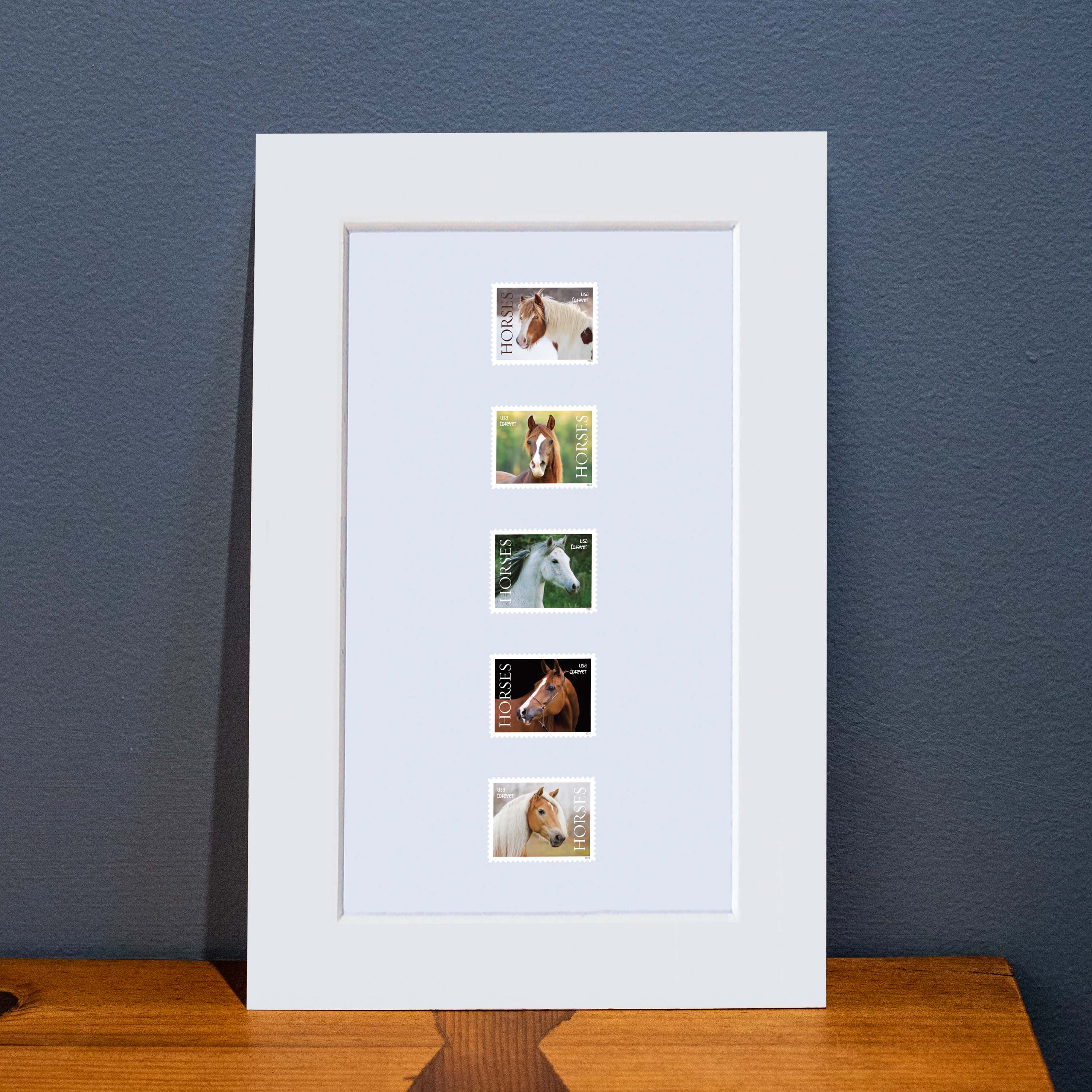 Horses Matted Stamps (strip of 5) — Stamps Forever