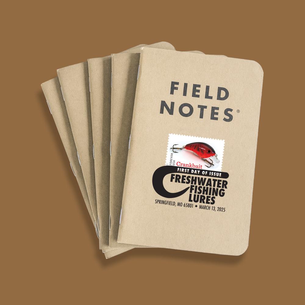 Freshwater Fishing Lures Field Notes® Notebooks (set of 5) — Stamps Forever