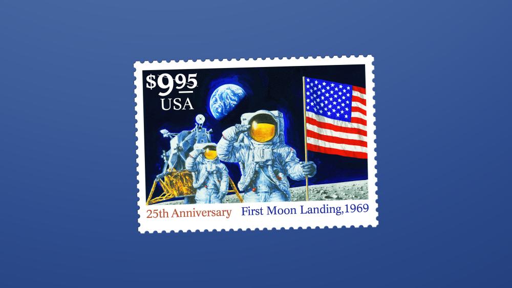 First Moon Landing, 25th Anniversary — Stamps Forever