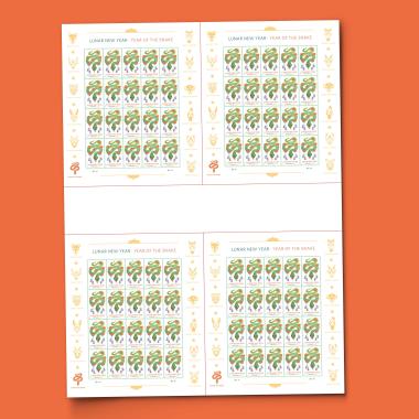 Lunar New Year • Year of the Snake Press Sheet with Die Cuts — Stamps ...