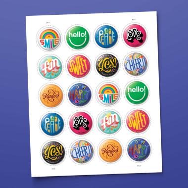 Pinback Buttons Pane of 20 — Stamps Forever