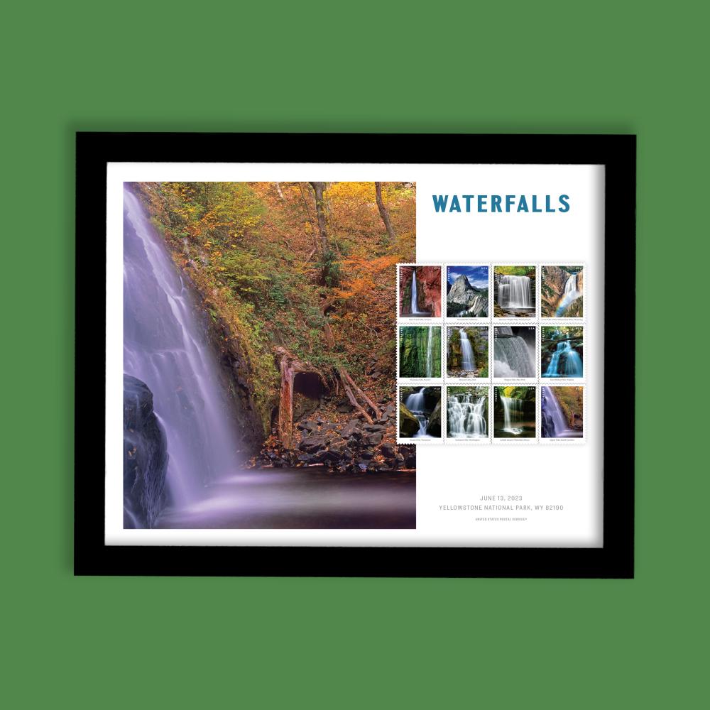 Waterfalls Framed Stamps — Upper Falls, NC — Stamps Forever