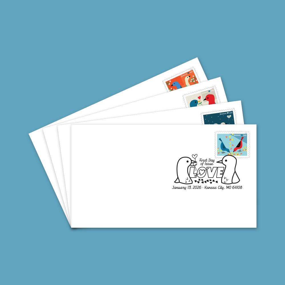 Love (2026) First Day Covers (set of 4) — Stamps Forever