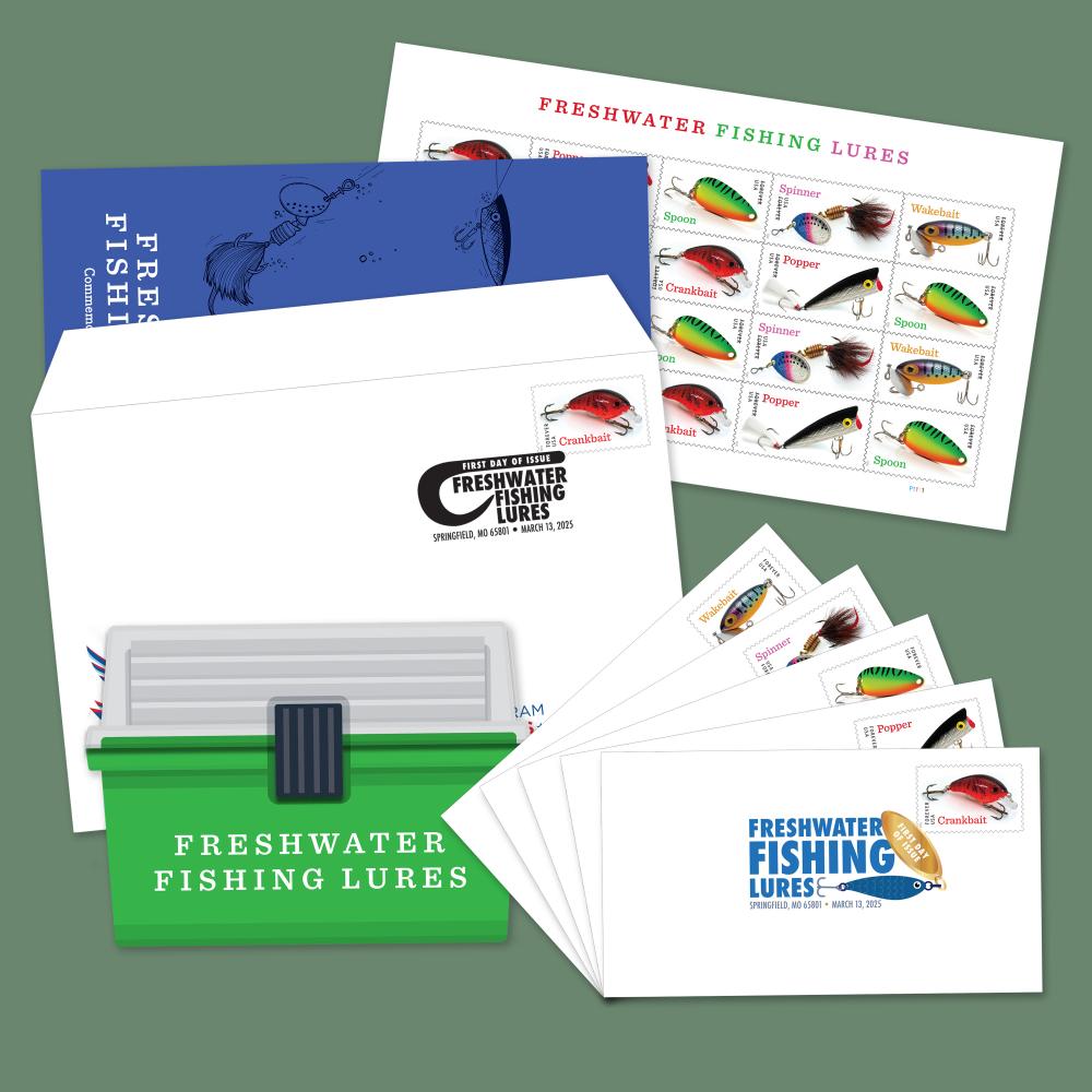 Freshwater Fishing Lures Stamp Ceremony Memento — Stamps Forever