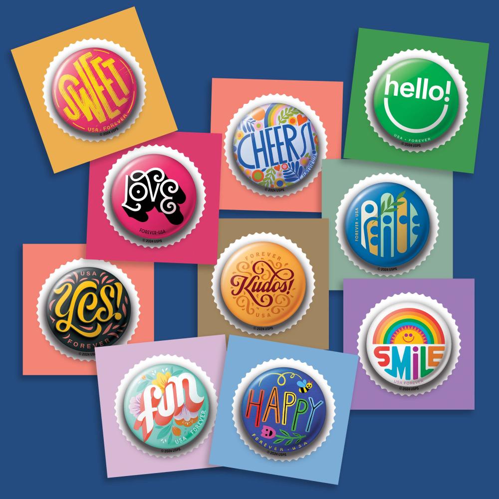 Pinback Buttons Vinyl Stickers — Stamps Forever