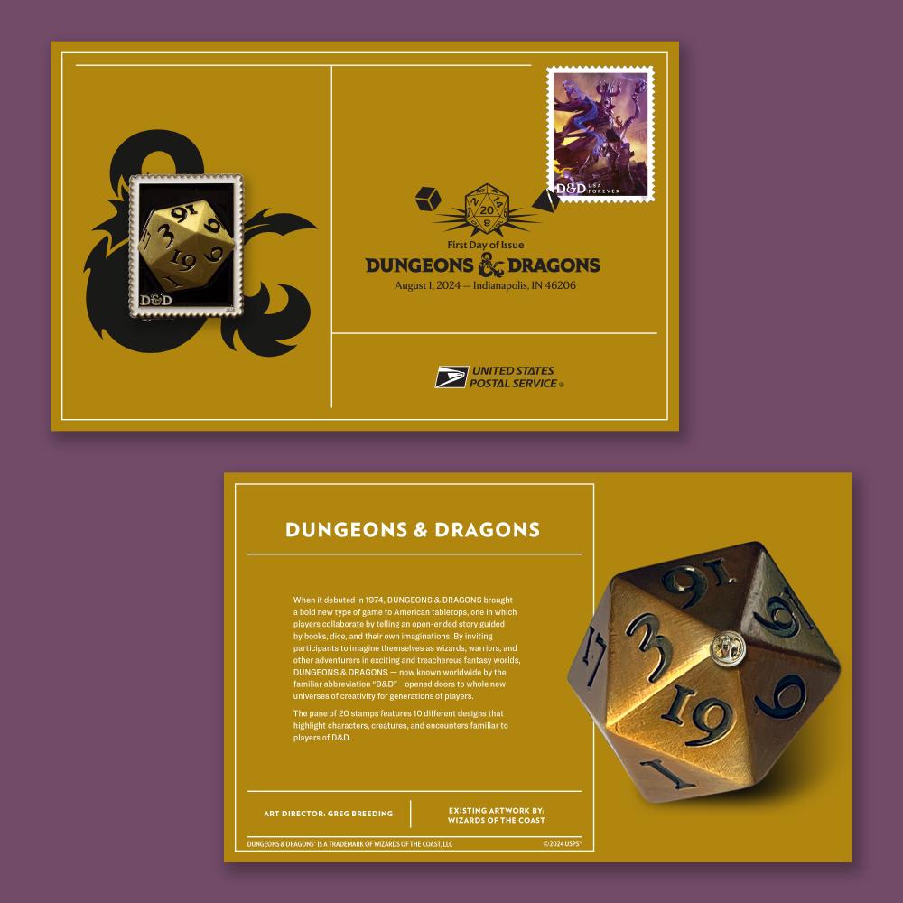 Dungeons & Dragons Stamp Pin with Cancellation Card (Die) — Stamps Forever