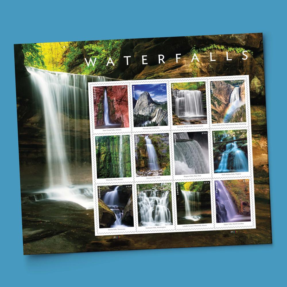 Waterfalls Pane of 12 — Stamps Forever