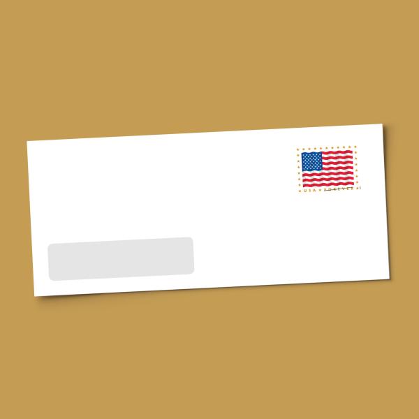 U.S. Flag Stamped Envelope #9 Window Stamped Security Envelopes (Box of ...