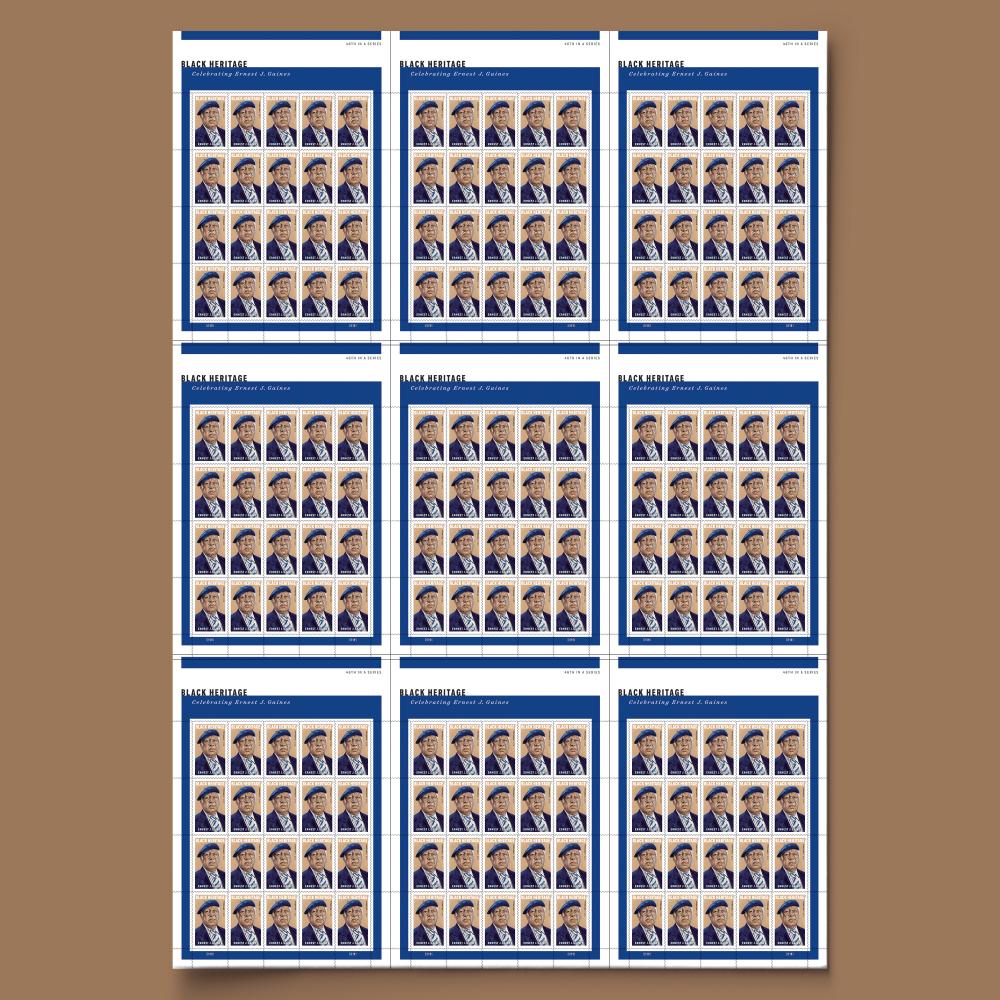 Ernest J. Gaines Press Sheet with Die Cuts — Stamps Forever