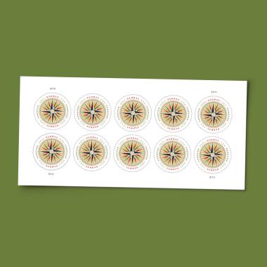 1794 Compass Rose Pane of 10 — Stamps Forever