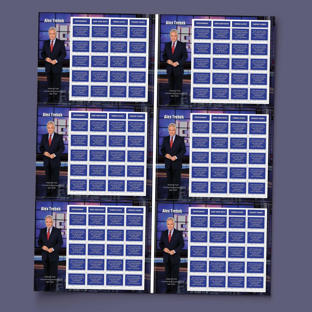 Alex Trebek Press Sheet with Die Cuts — Stamps Forever