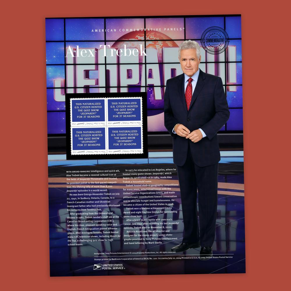 Alex Trebek American Commemorative Panel® — Stamps Forever