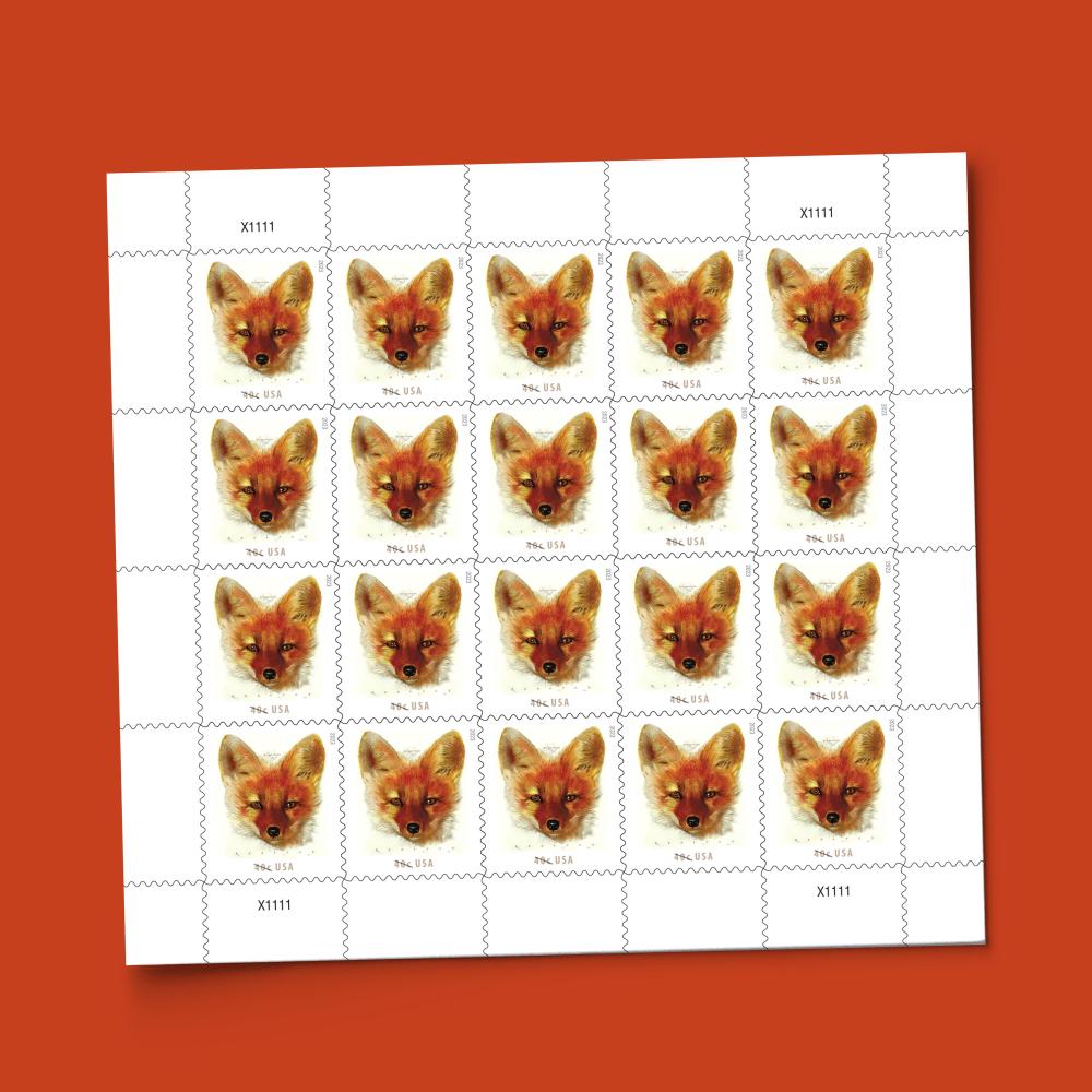 Red Fox Pane of 20 — Stamps Forever