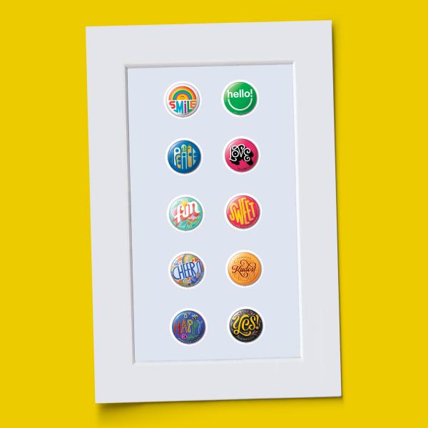 Pinback Buttons Matted Stamps — Stamps Forever