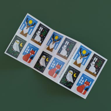 Winter Woodland Animals Booklet of 20 — Stamps Forever