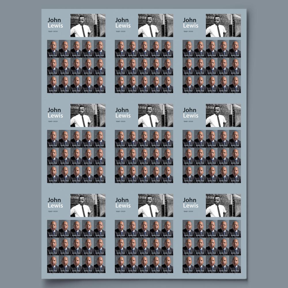 John Lewis Press Sheet without Die Cuts — Stamps Forever