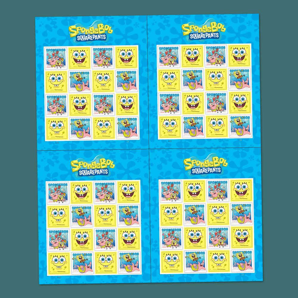 SpongeBob SquarePants Press Sheet with Die Cuts — Stamps Forever