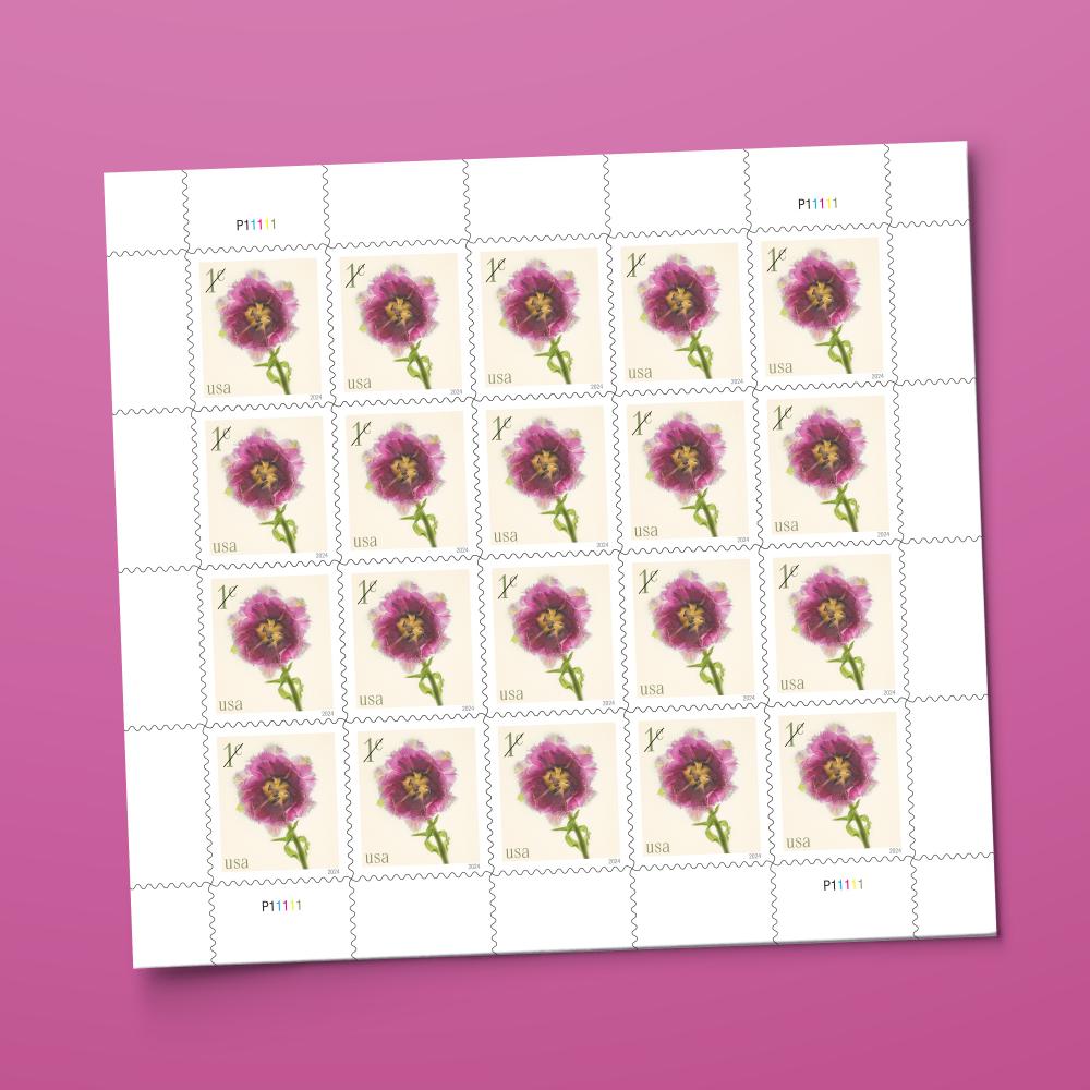 1¢ Fringed Tulip Pane of 20 — Stamps Forever