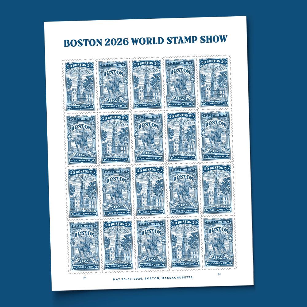 Boston 2026 World Stamp Show Pane of 20 — Stamps Forever