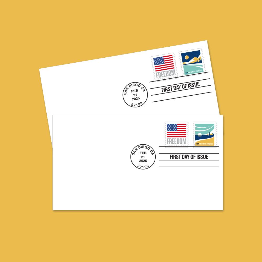 American Vistas First Day Cover with U.S. Flag stamp (set of 2 ...