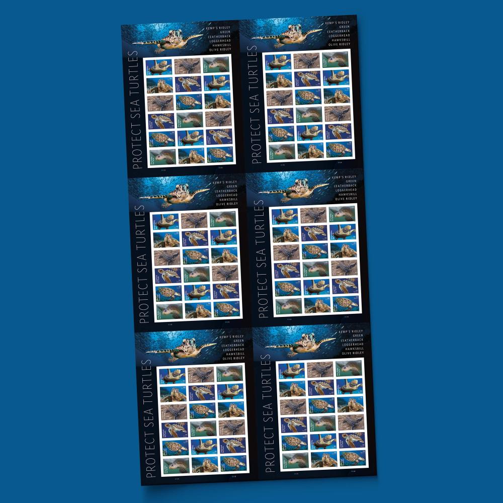 Protect Sea Turtles Press Sheet without Die Cuts — Stamps Forever