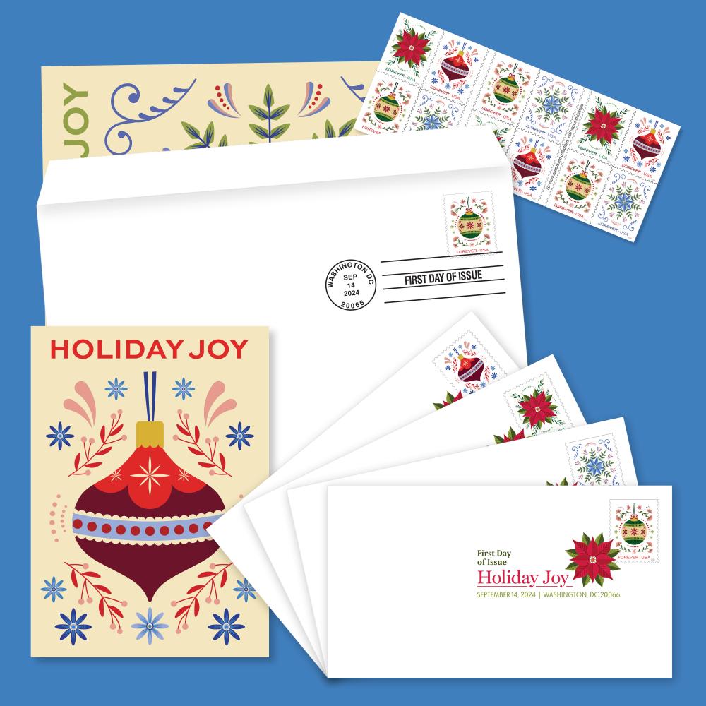 Holiday Joy Stamp Ceremony Memento — Stamps Forever