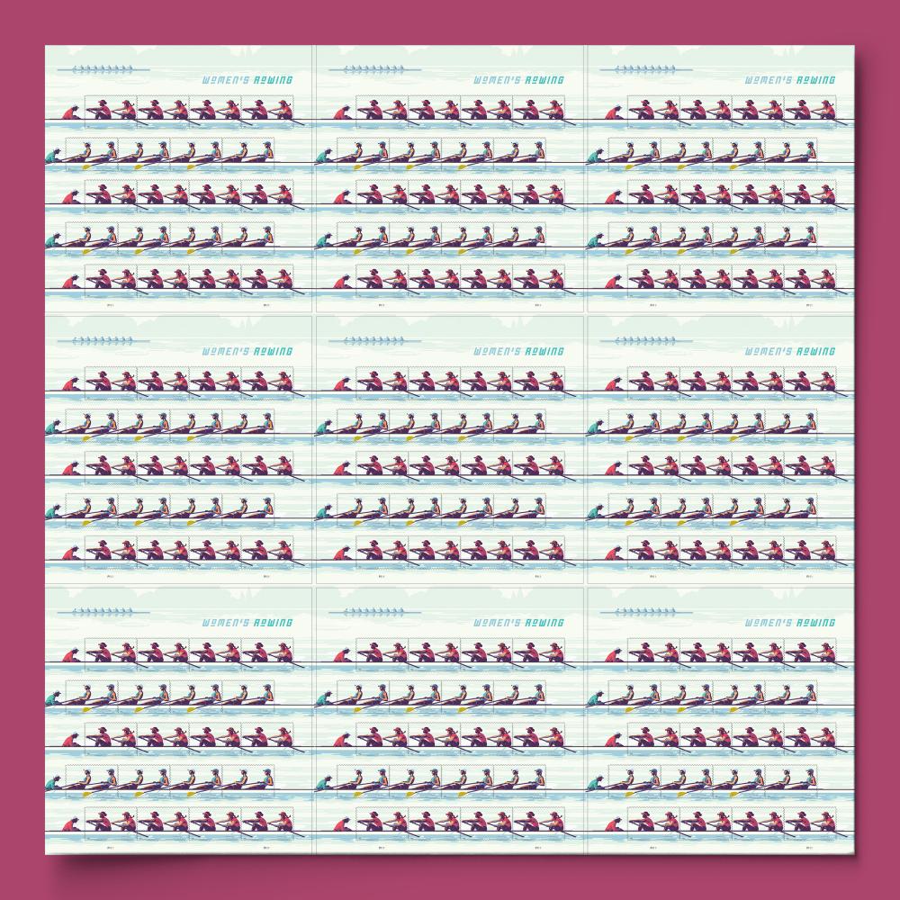 Women's Rowing Press Sheet with Die Cuts — Stamps Forever