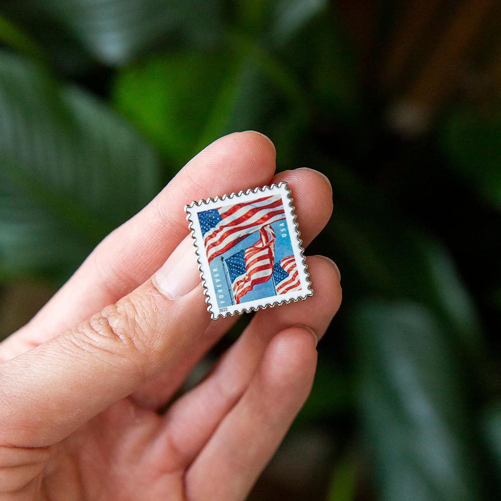 U.S. Flags (2022) Stamp Pin with Cancellation Card — Stamps Forever